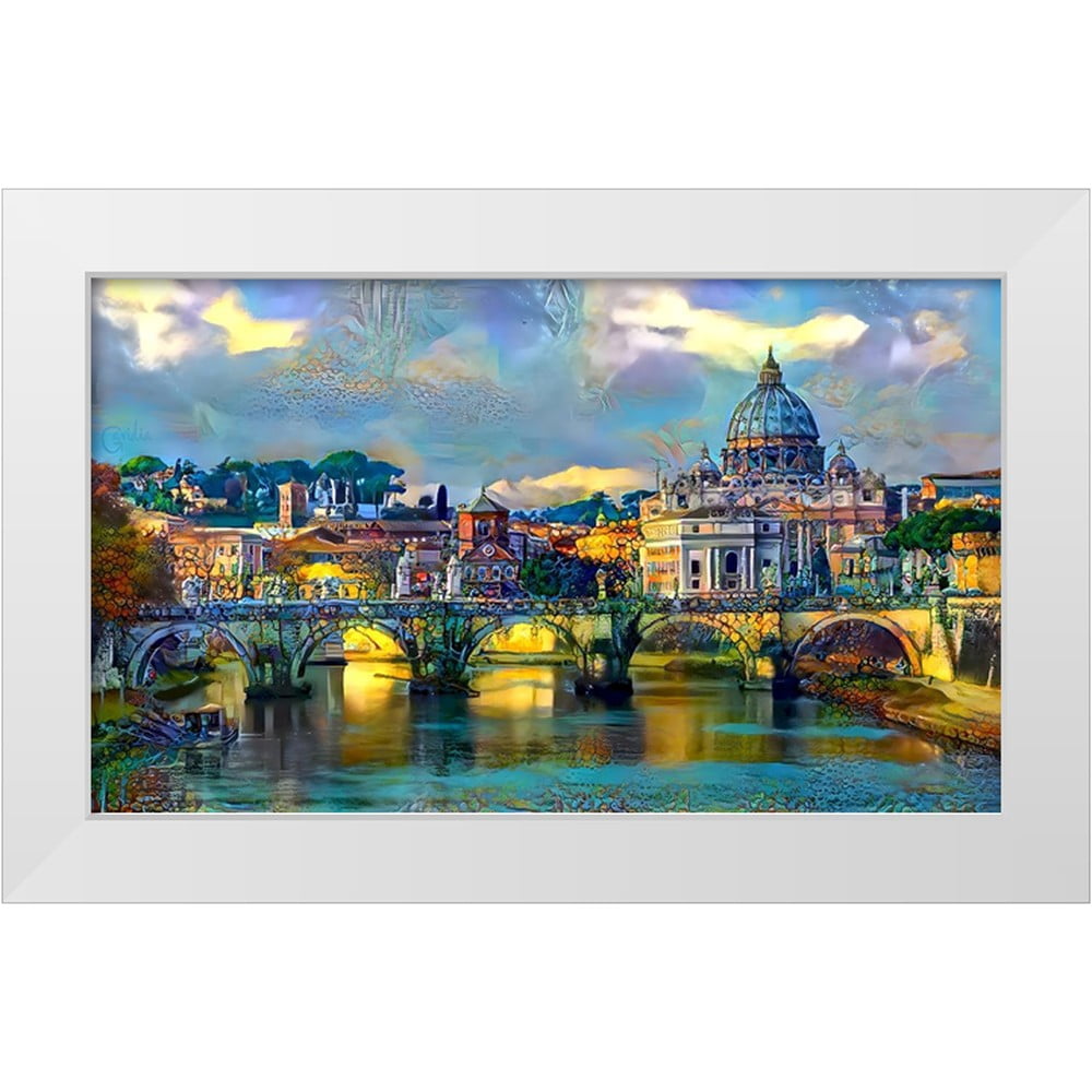 Gavidia, Pedro 14x10 White Modern Wood Framed Museum Art Print Titled ...