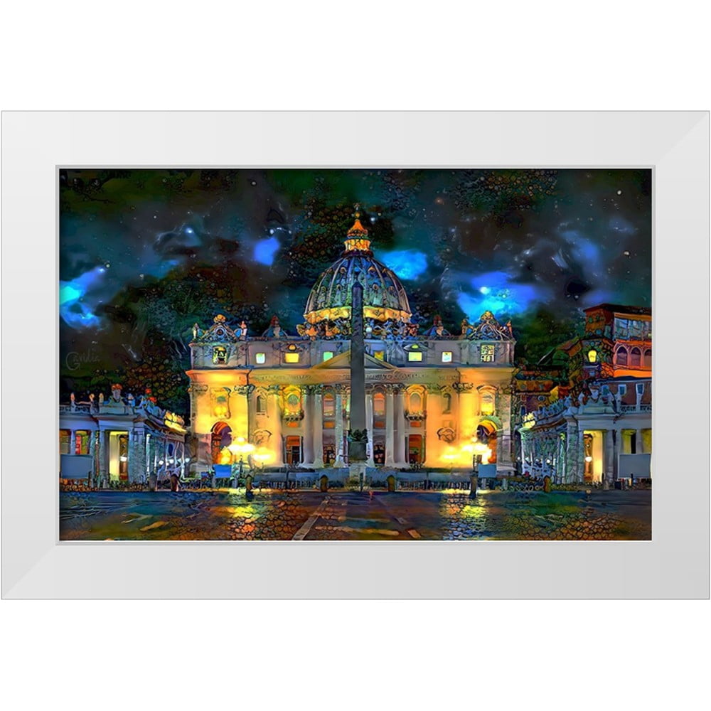 Gavidia, Pedro 24x17 White Modern Wood Framed Museum Art Print Titled ...