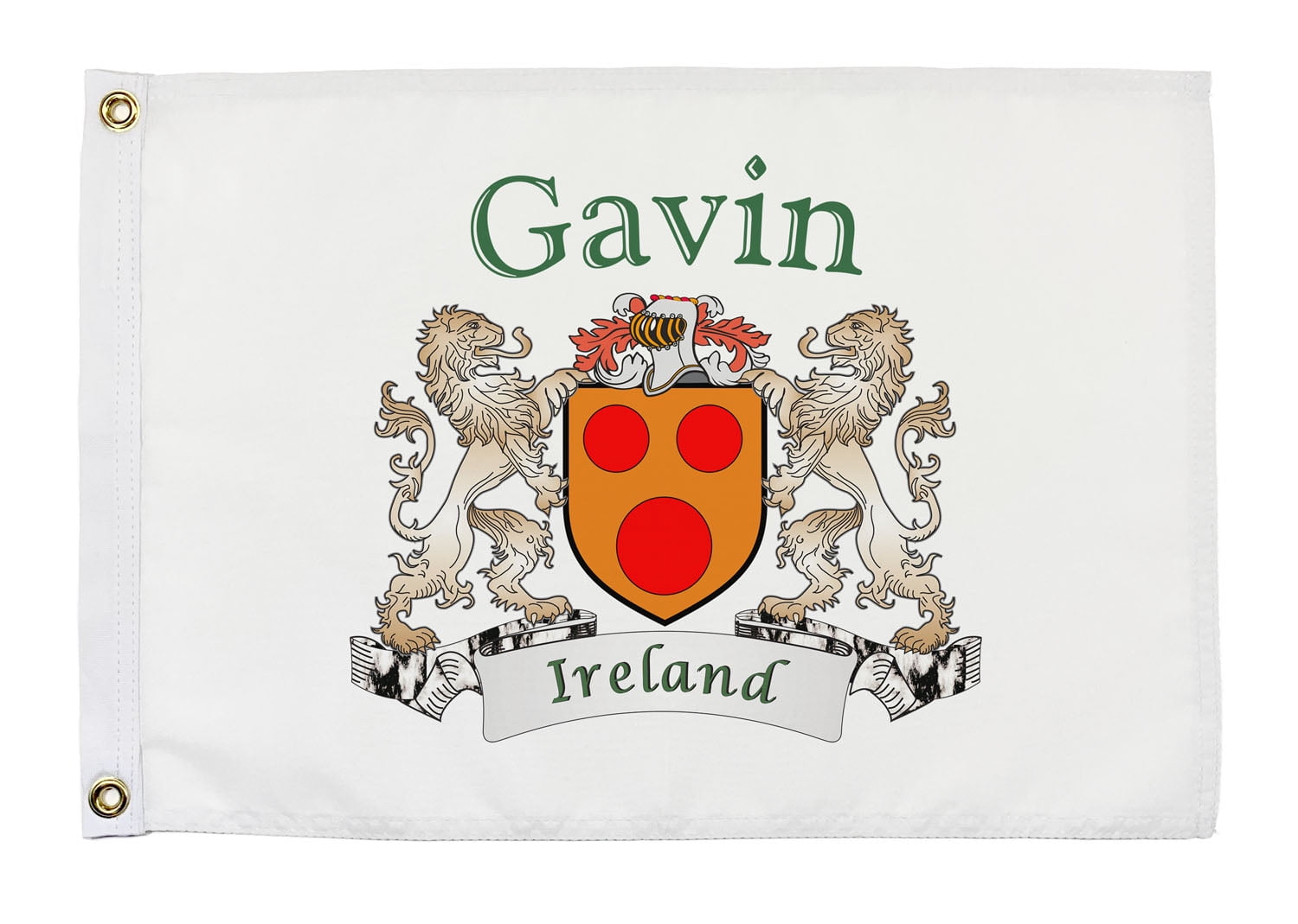 Gavin Irish Coat of Arms Small White Flag - 16"x10.5" inches - Walmart.com