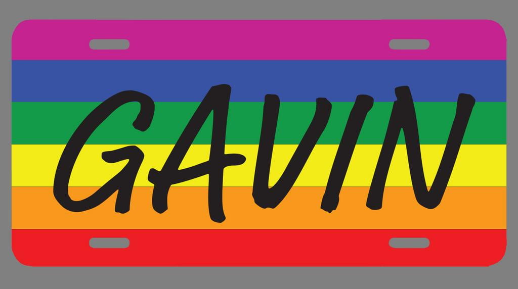 Gavin Name Pride Flag Style License Plate Tag Vanity Novelty Metal | UV ...