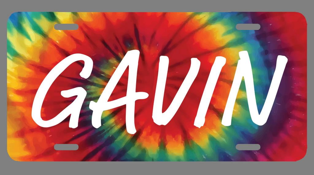 Gavin Name Tie Dye Style License Plate Tag Vanity Novelty Metal | UV ...