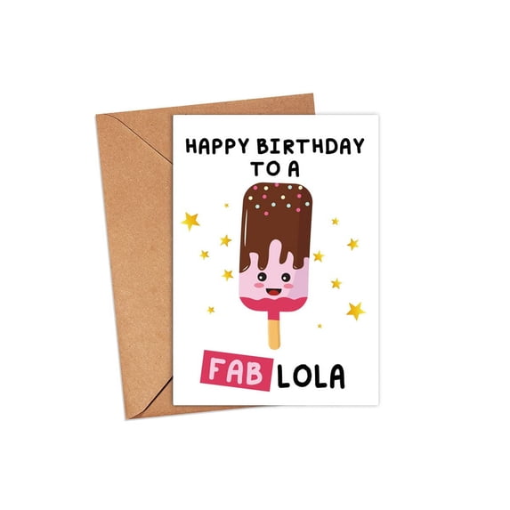 GavinsDesigns Happy Birthday To A Fab Lola Card - Greeting Card - Happy ...