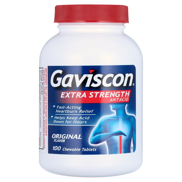 Gaviscon Extra Strength Chewable Antacid Tablets for Heartburn Relief ...
