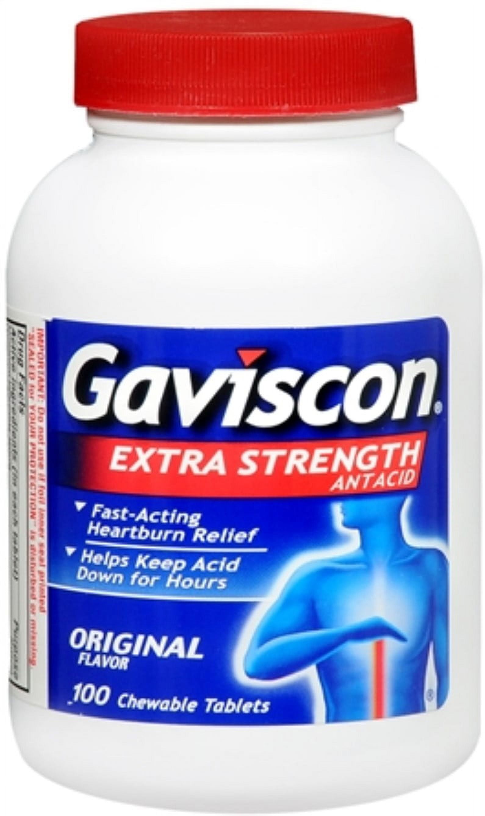 Gaviscon Extra Strength Antacid Tablets for Acid Reflux Relief ...