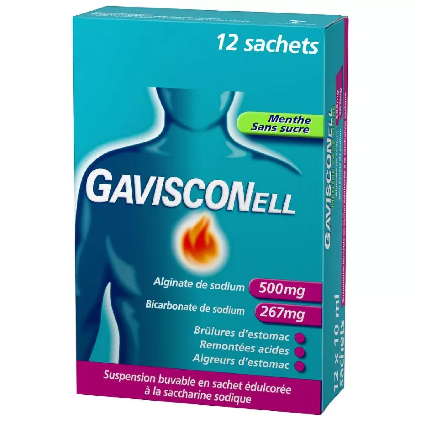 Gavisconnell 12 Sugar Free Mint Flavoured Sachets is a liquid medicine ...