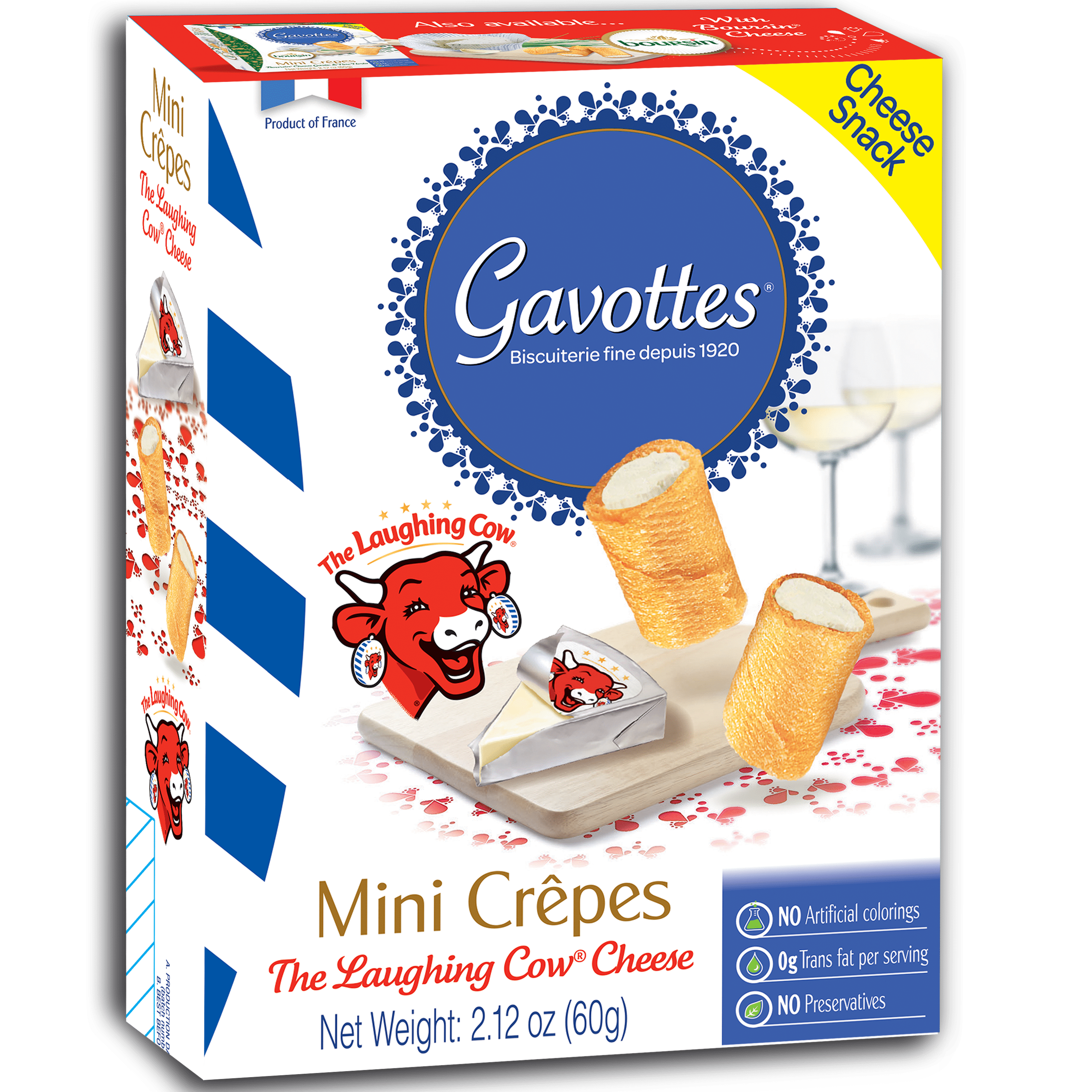 Gavottes Mini Crepes, Crispy Cheese Pastry Snack, 2.12 oz, Savory Bites ...