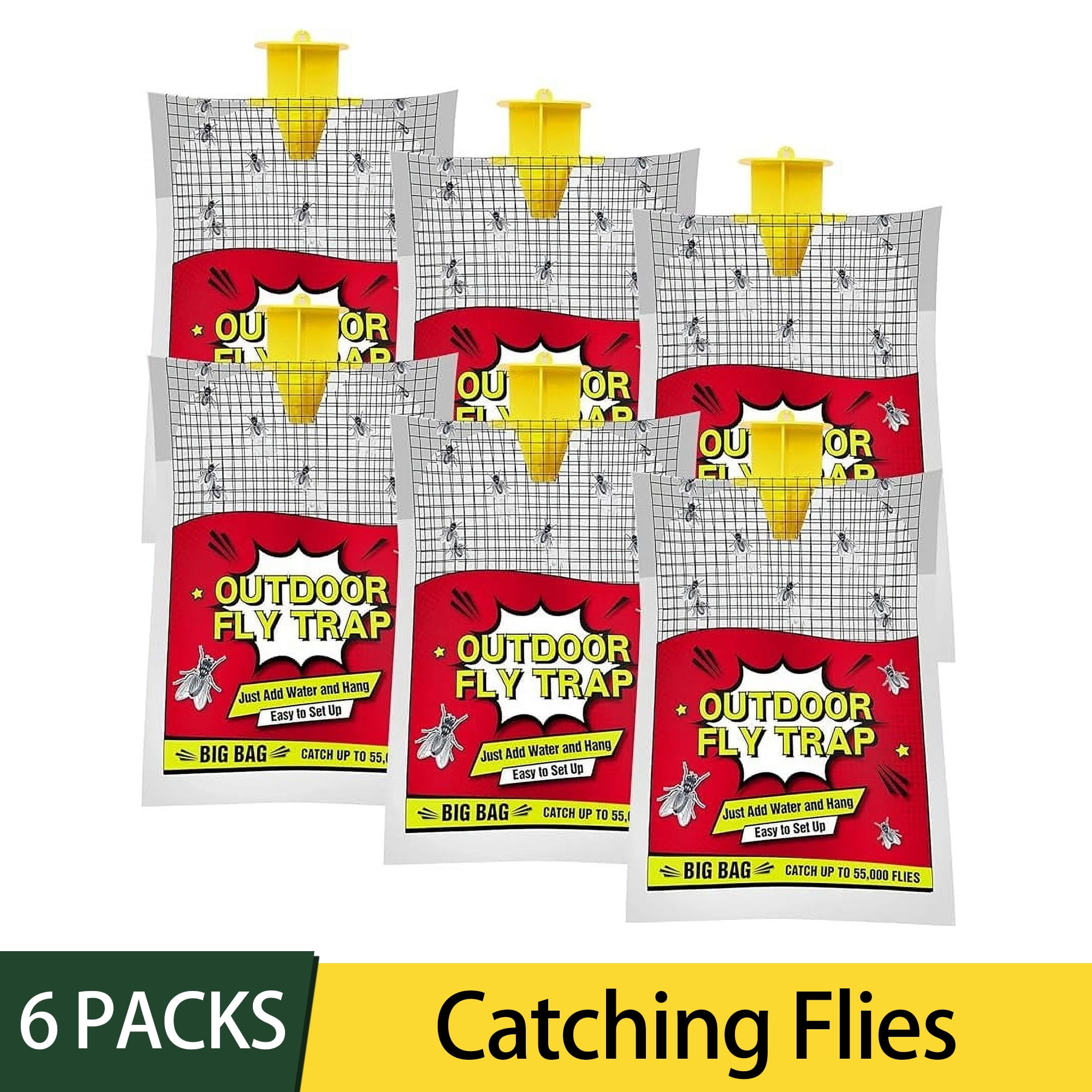 Gaway Fly Traps Outdoor Fly Trap Hanging, Disposable Fly Killer Trap ...