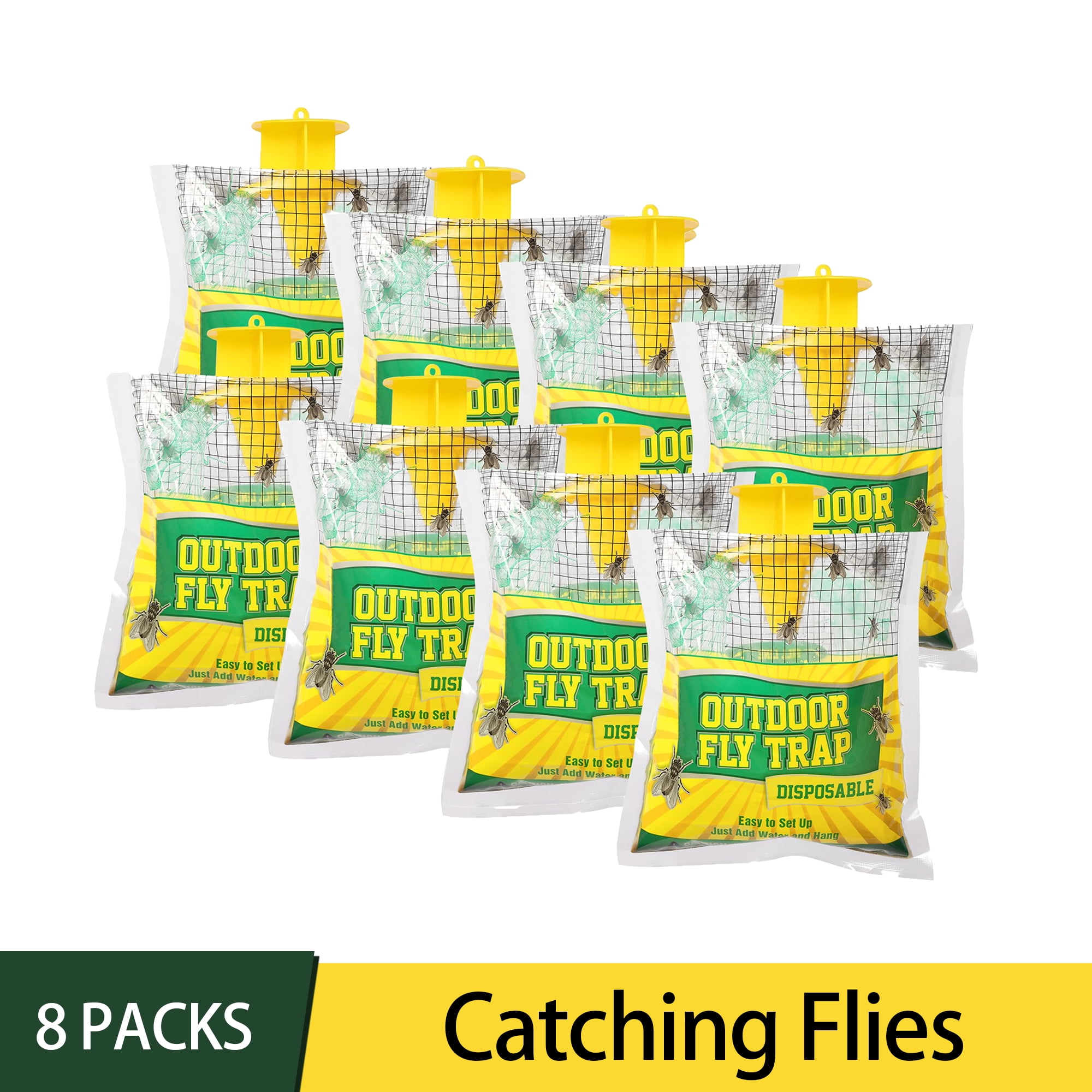 Gaway Hanging Fly Trap, Disposable Fly Catcher Bags, Bait Fly Traps for ...