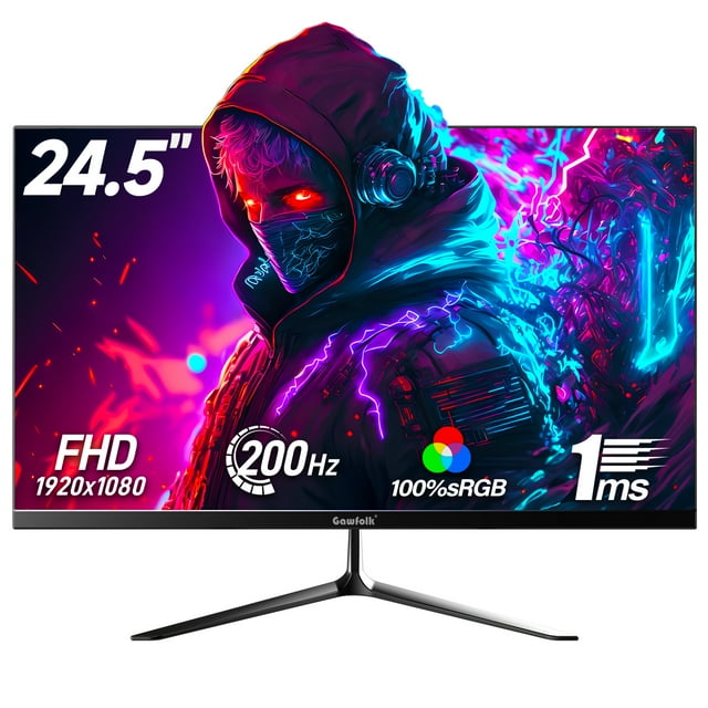 Gawfolk 24.5 inch Gaming Monitor 200hz/165hz FHD(1080P) Computer ...