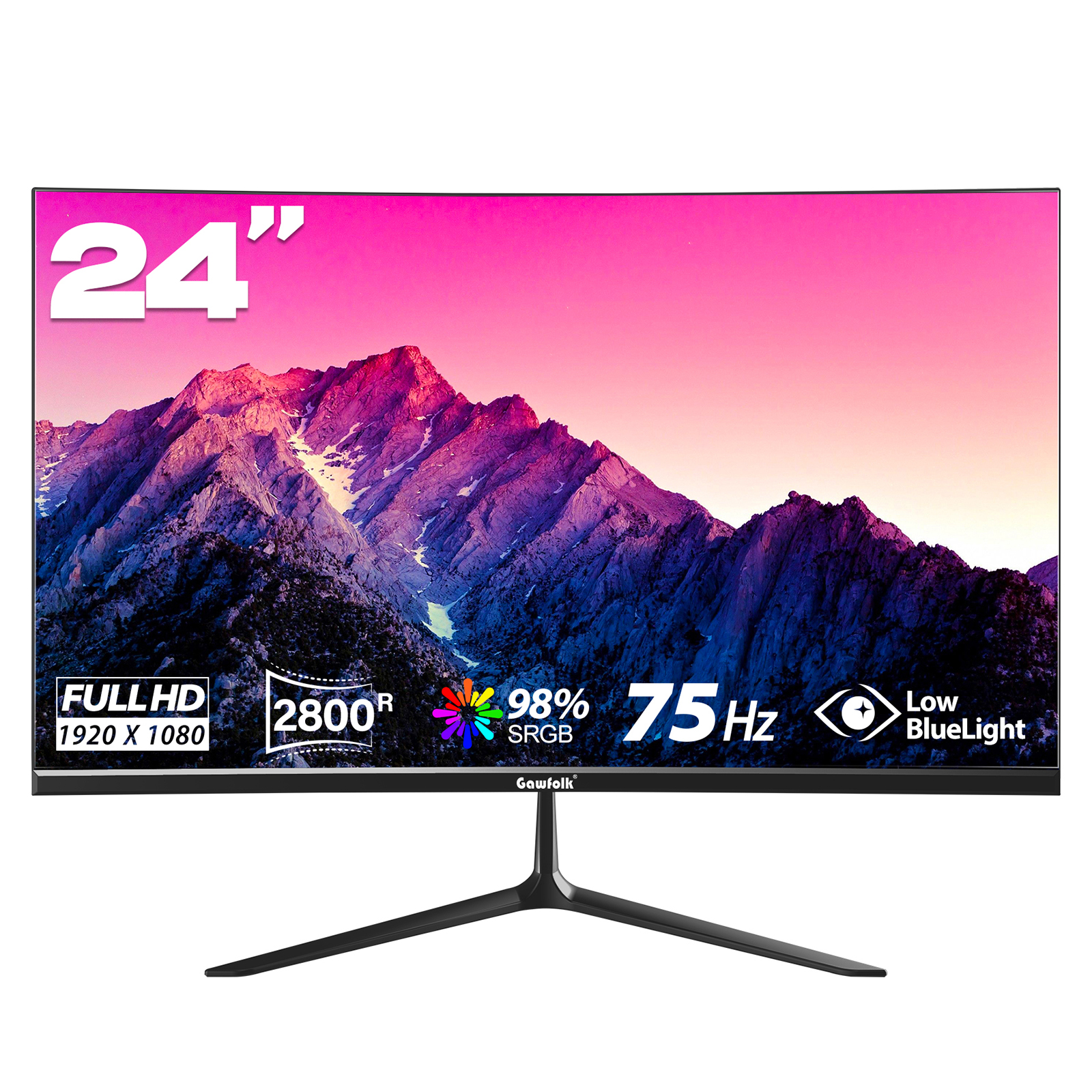 Sceptre C249W-1920R 24" Curved 75Hz Gaming LED Monitor 1080P HDMI ...