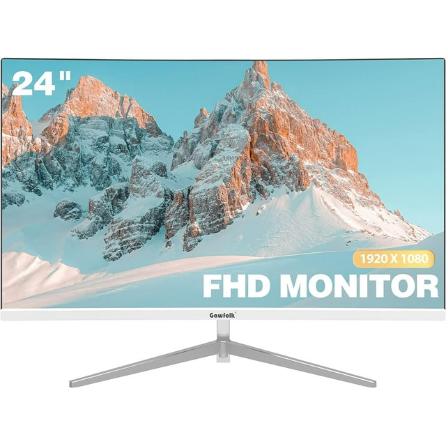 Gawfolk 24 Inch Monitor FHD 1080p 75Hz Ultra-Thin Bezel-less VA Display ...