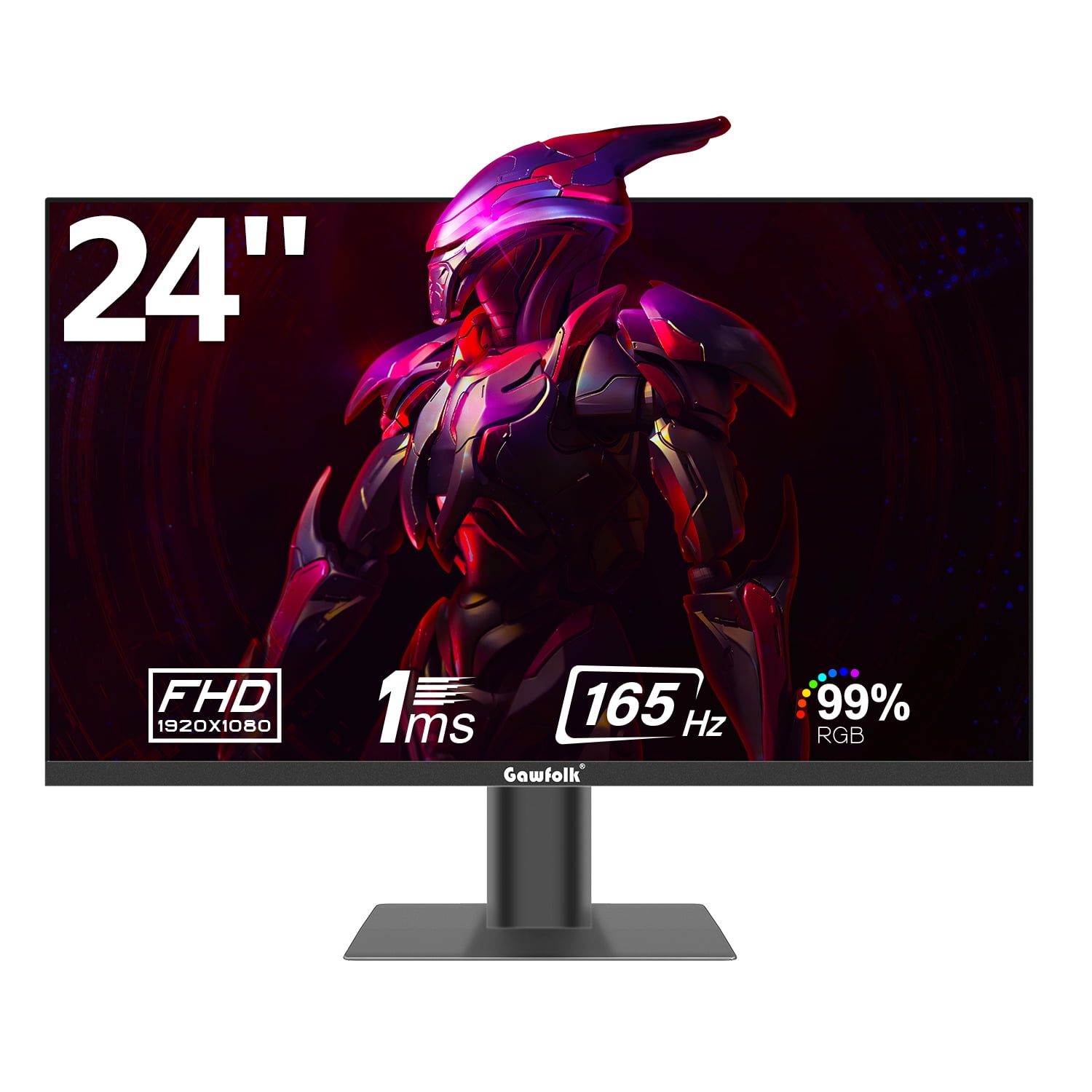 Gawfolk 24 inch Gaming Monitor 165Hz, Computer Monitor FHD 1080P LED VA ...