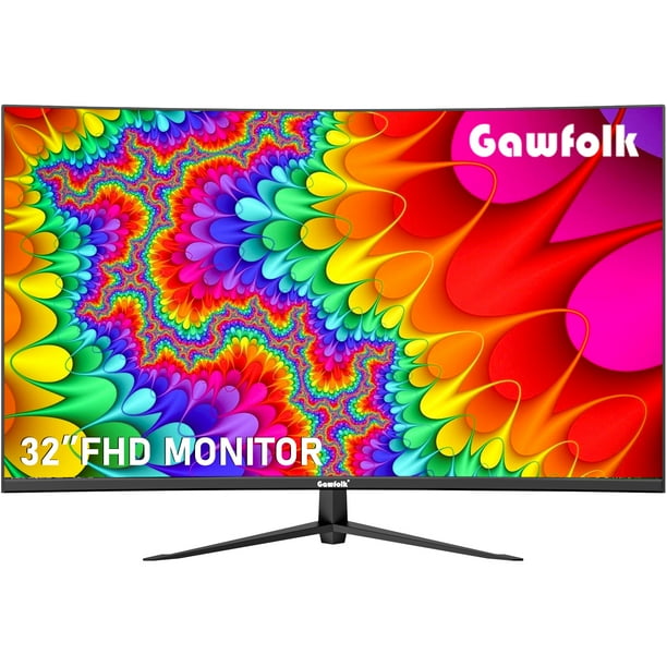 Gawfolk 32 Inch Computer Monitor, Ultra-Thin Zero Frame, Full HD 1920 x ...