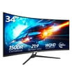 Gawfolk 34 Inch Curved 165hz Gaming Monitor, 1500R,21:9 Wide High ...