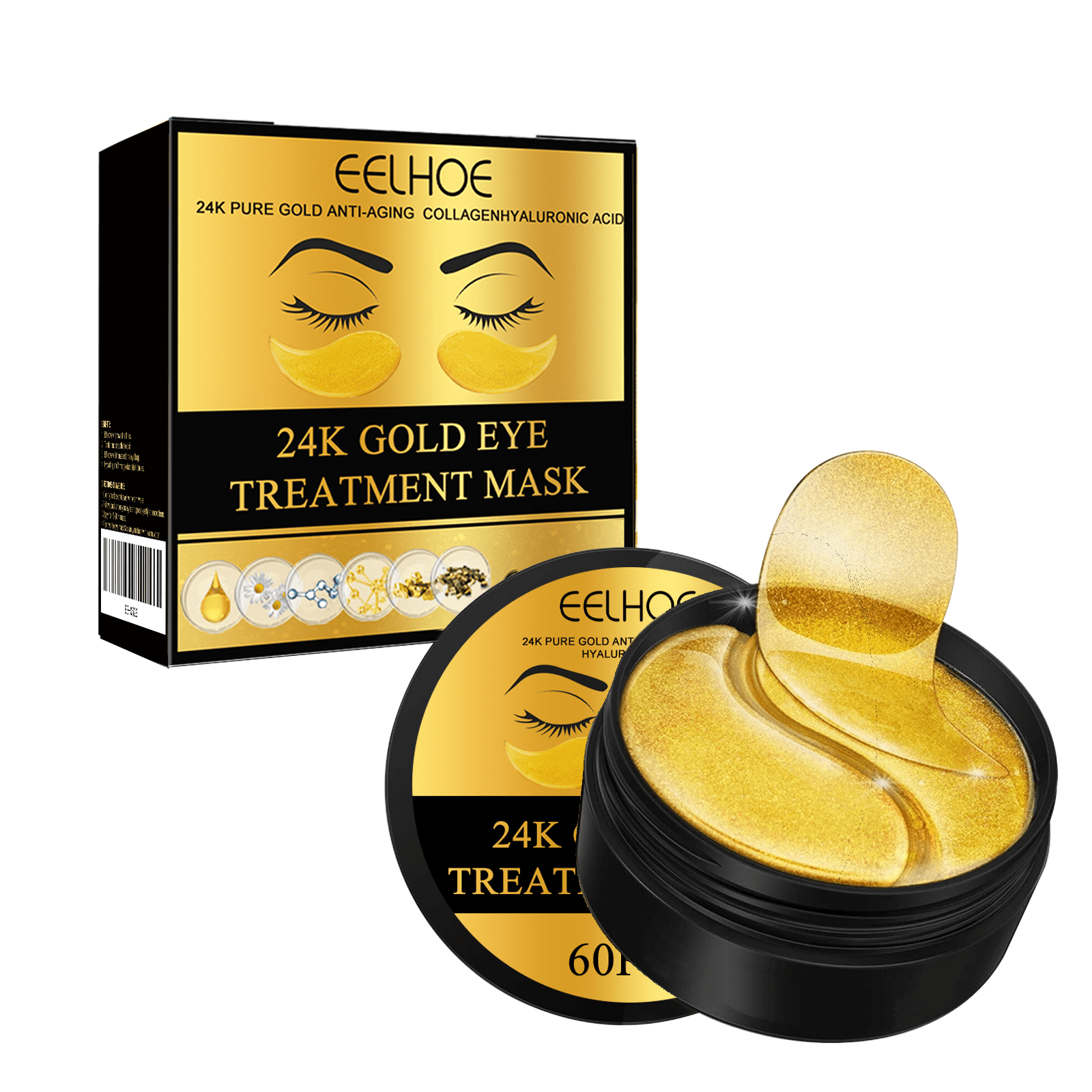 Gawie 24K Gold Under Eye Patches, Anti-Aging Eye Mask with Collagen and ...