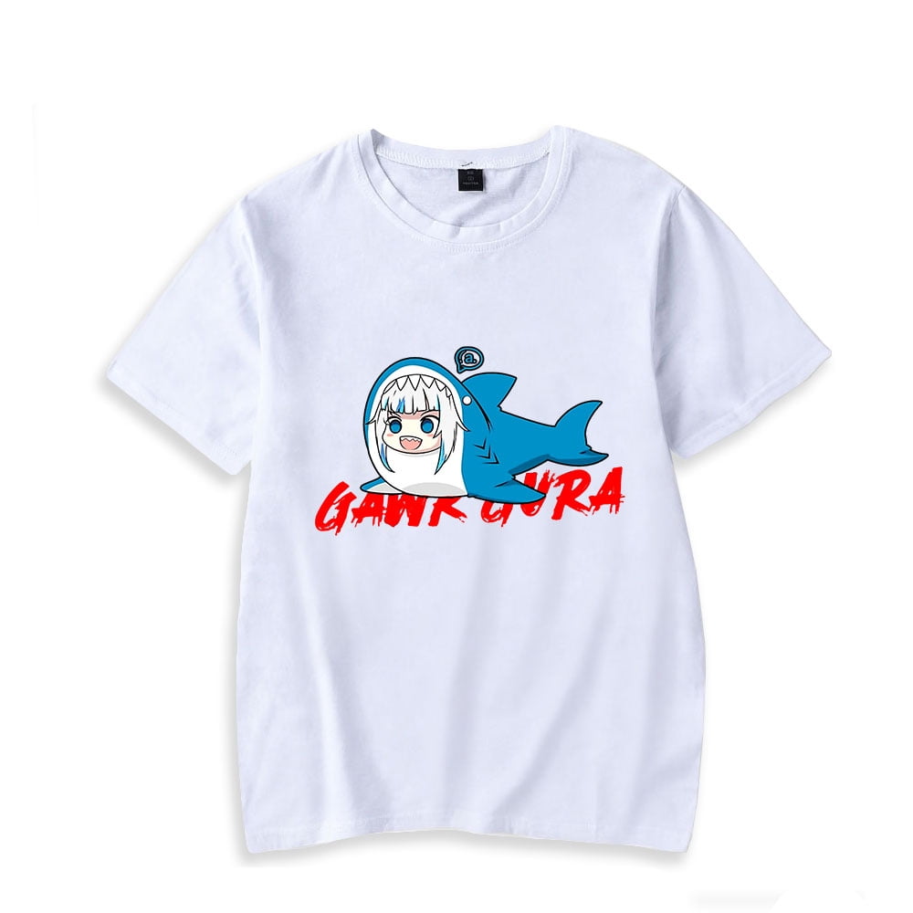 Gawr Gura Casual Short Sleeve T-shirts Men Women Internet Celebrity ...