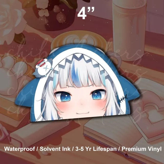 Gawr Gura Shark Sticker Vinyl Sticker Waterproof Decal Anime Girl ...