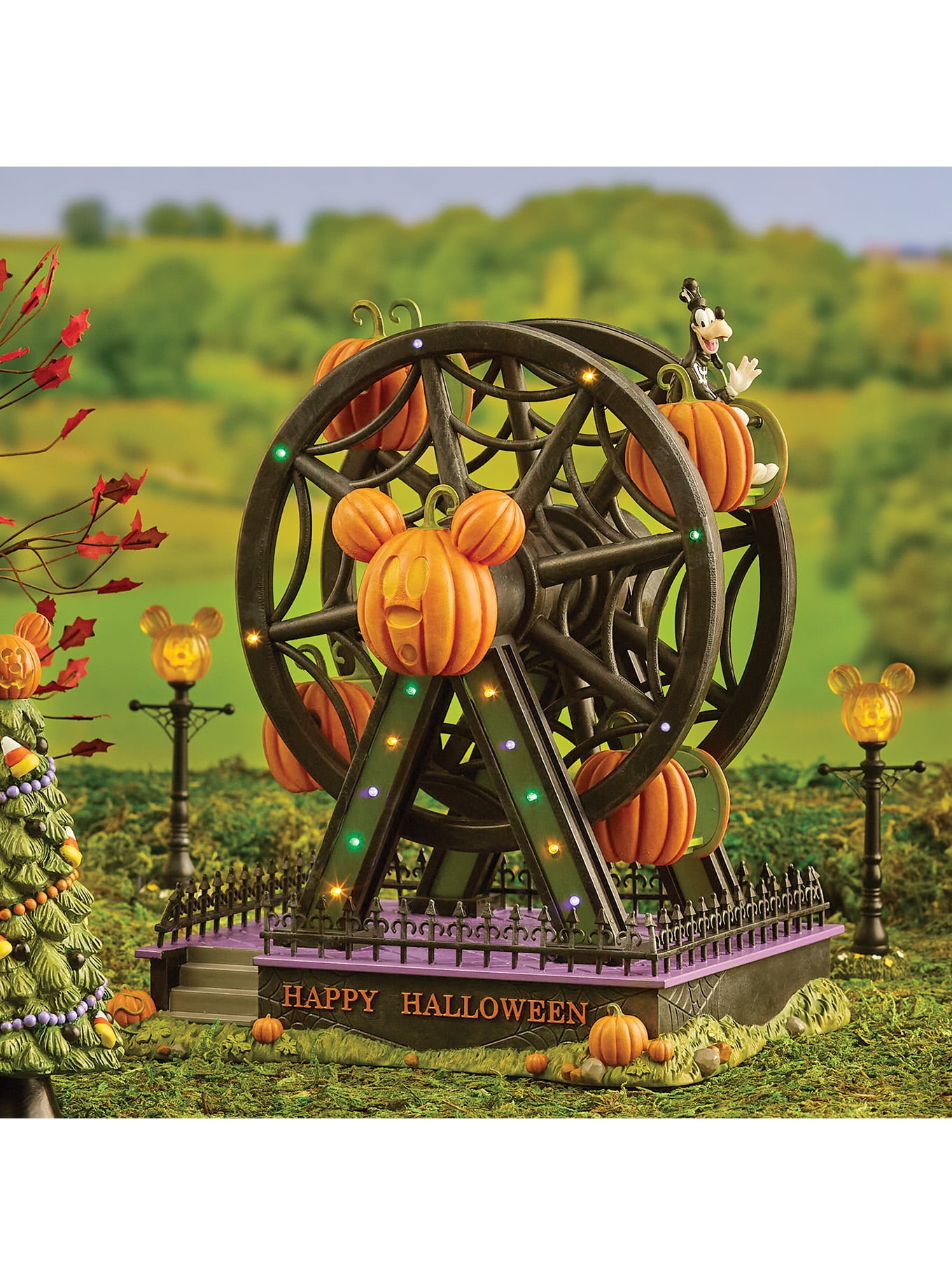 Disney Village Gawrsh Darn Fun Mickey Mouse Goofy Moving Lit Halloween ...