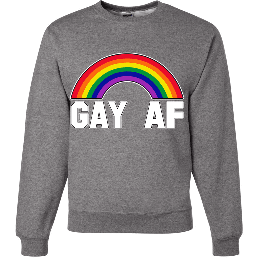 Gay Af Cute Rainbow Lgbt Pride Crewneck Graphic Sweatshirt