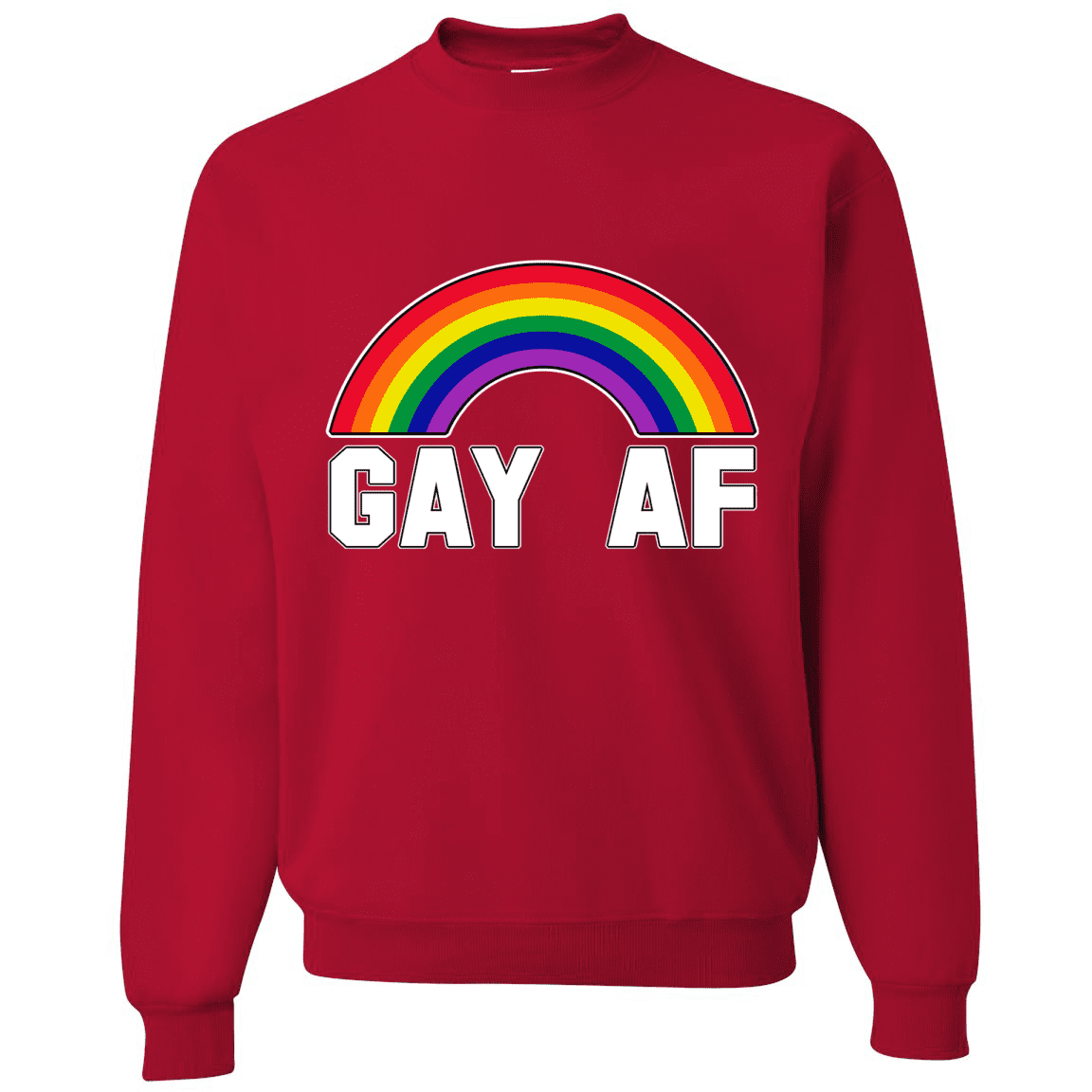 Gay AF Cute Rainbow LGBT Pride Crewneck Graphic Sweatshirt - Walmart.com