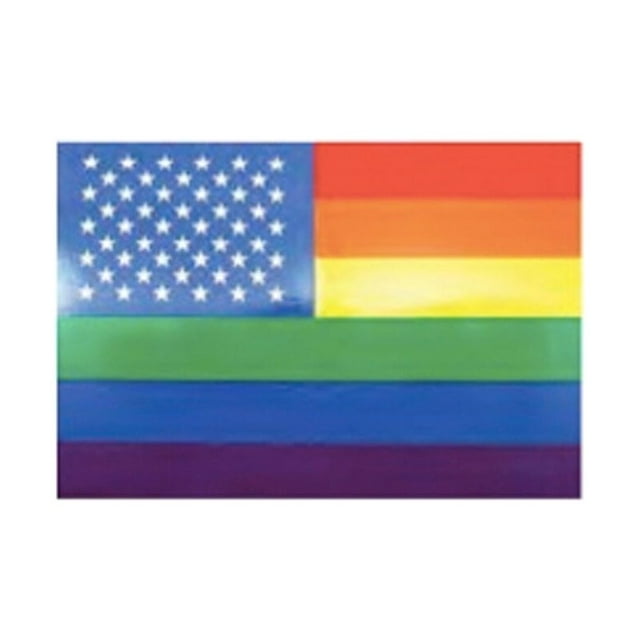 Gay American - Rainbow Flag 3x4 -LGBT Gay & Lesbian Support Sticker ...