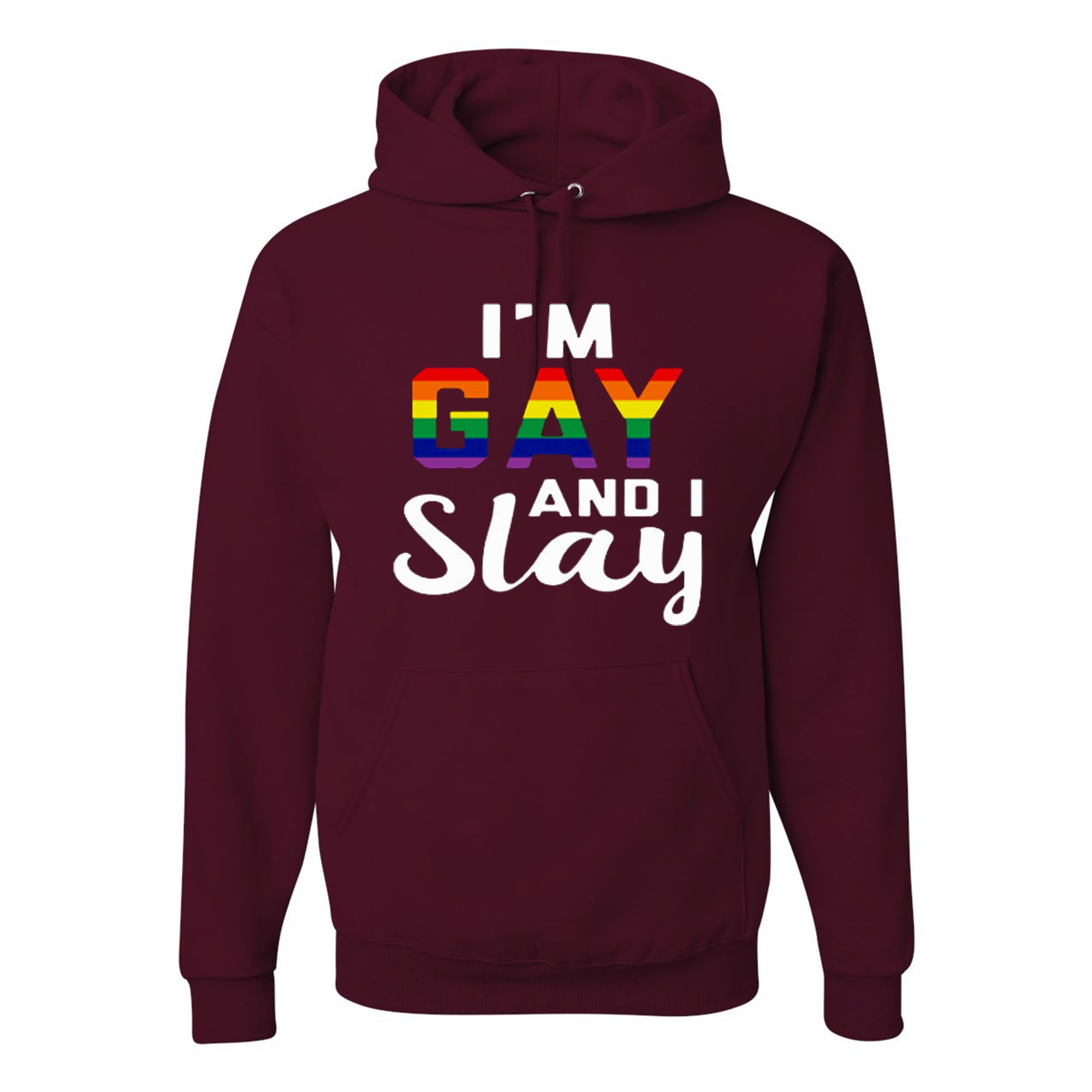 Gay And Slay LGBT Rainbows Pride Mens Hoodies, Maroon, Large - Walmart.com