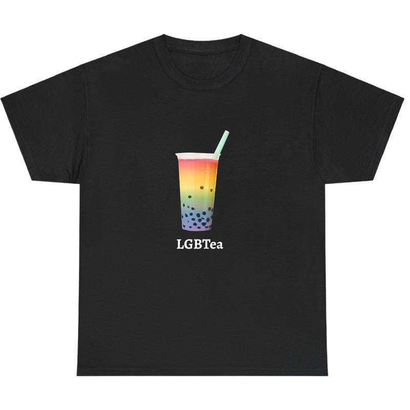 Gay Boba LGBTQ Meme Pattern Tops for Unisex Rainbow Bubble Tea Graphic ...