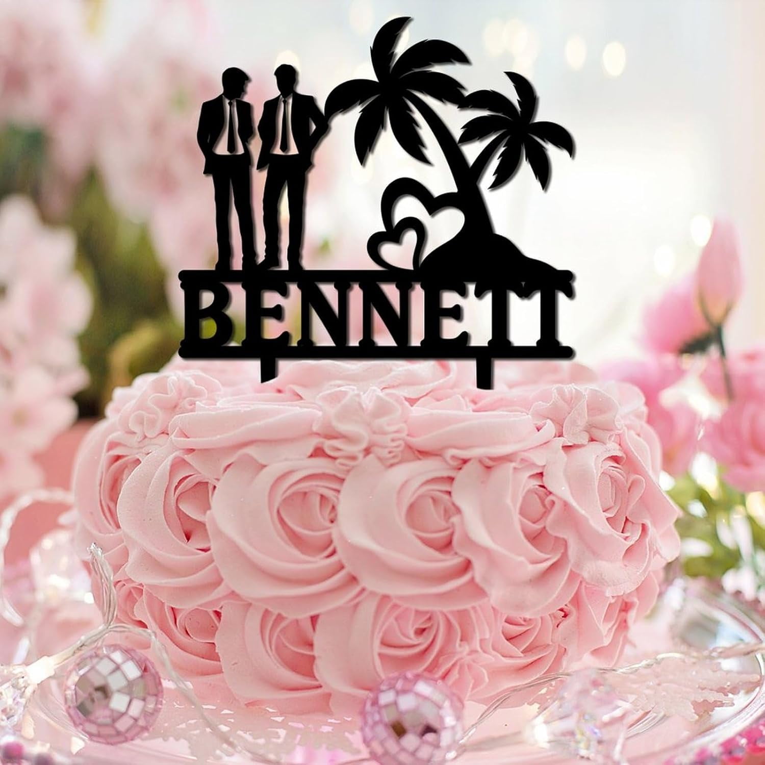 Gay Couple Mr & Mr Tropical Cupcake Toppers Male Couple LGBTQ+ Cupcake ...