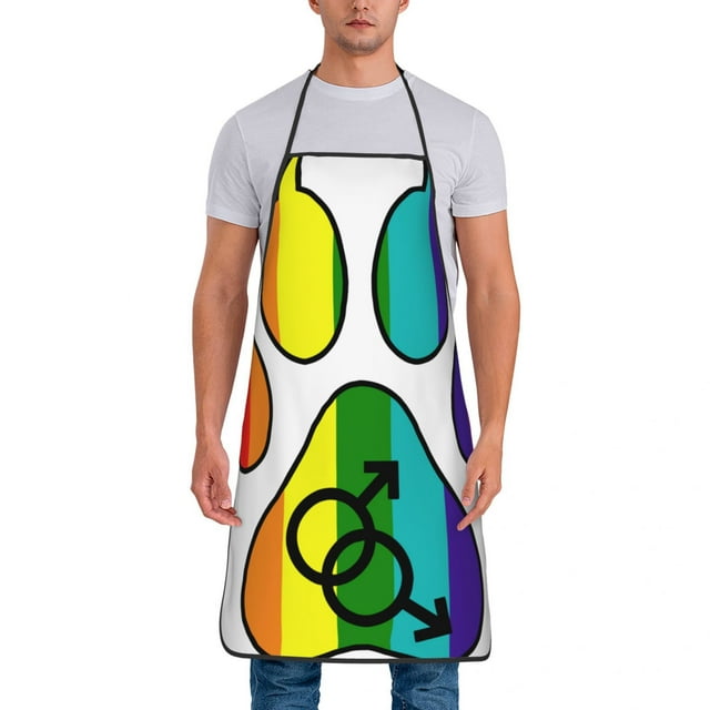 Gay Furry Pride Aprons for Women Men Waterproof Apron Kitchen Chef ...