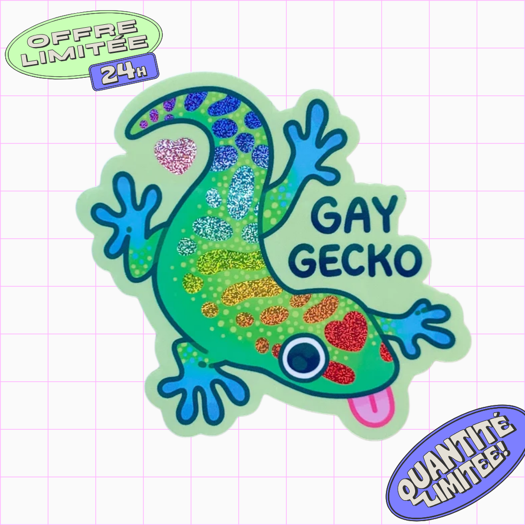 Gay Gecko Sticker | Cute Lizard LGBTQ+ Design | Nature Day Reptile ...