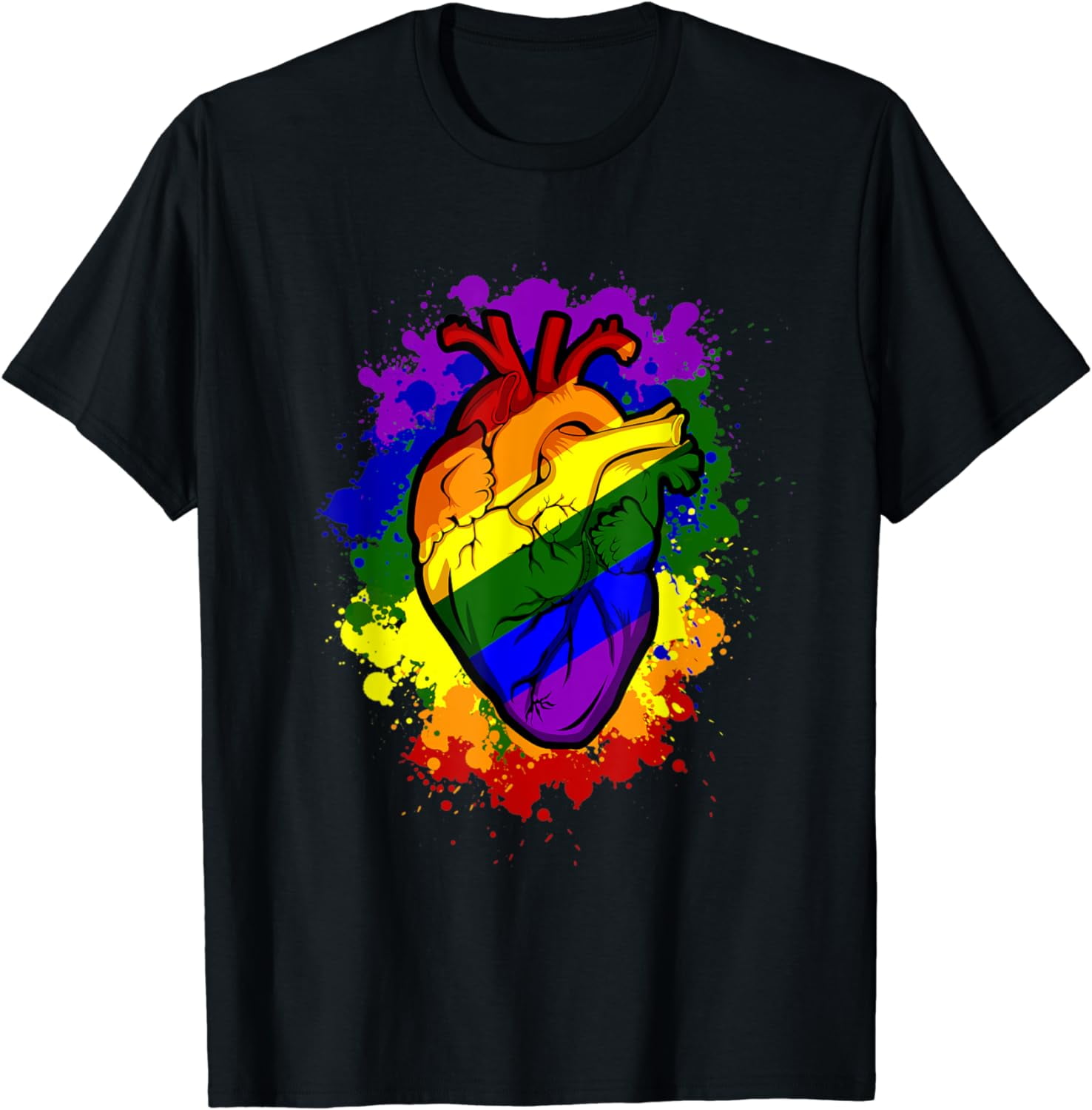 Gay Heart LGBT Pride Rainbow Color Bisexual Transgender Gift T-Shirt ...