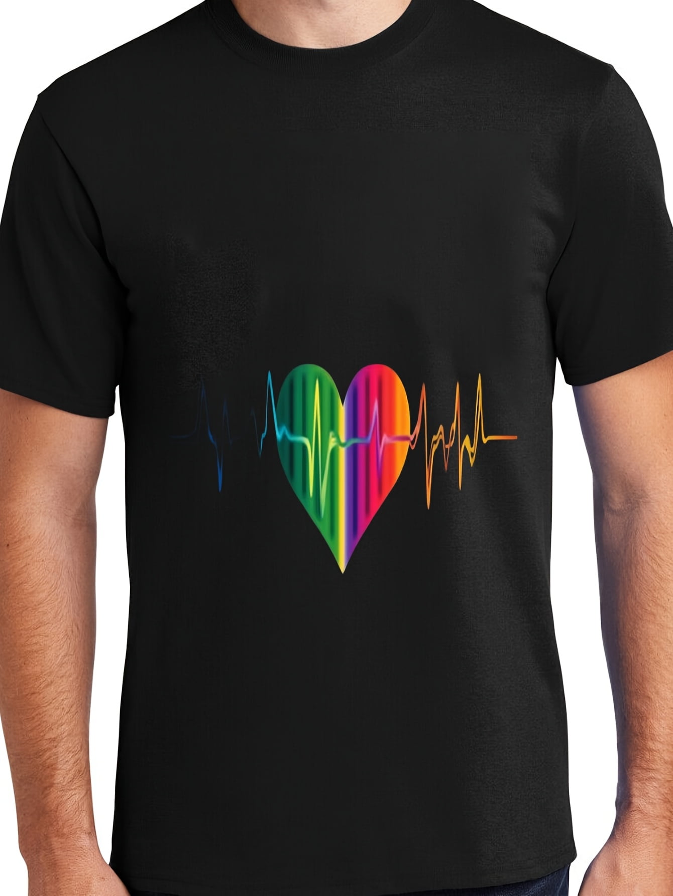 Gay Heartbeat Pride Rainbow Flag LGBTQ Cool LGBT Ally Gift T-shirt ...