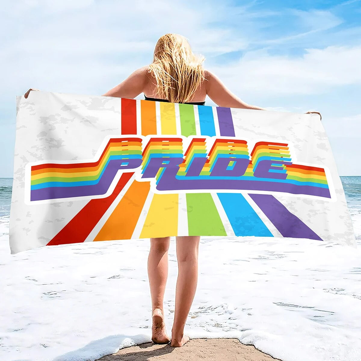 Gay Lgbt Pride Parade Beach Towel Oversized Microfiber Sand Free