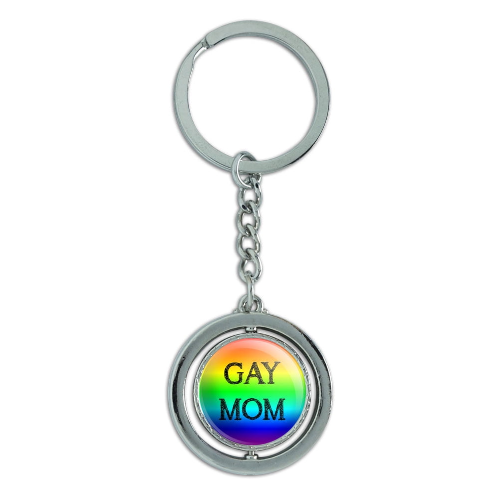 Gay Mom Lesbian Pride Spinning Circle Metal Keychain - Walmart.com