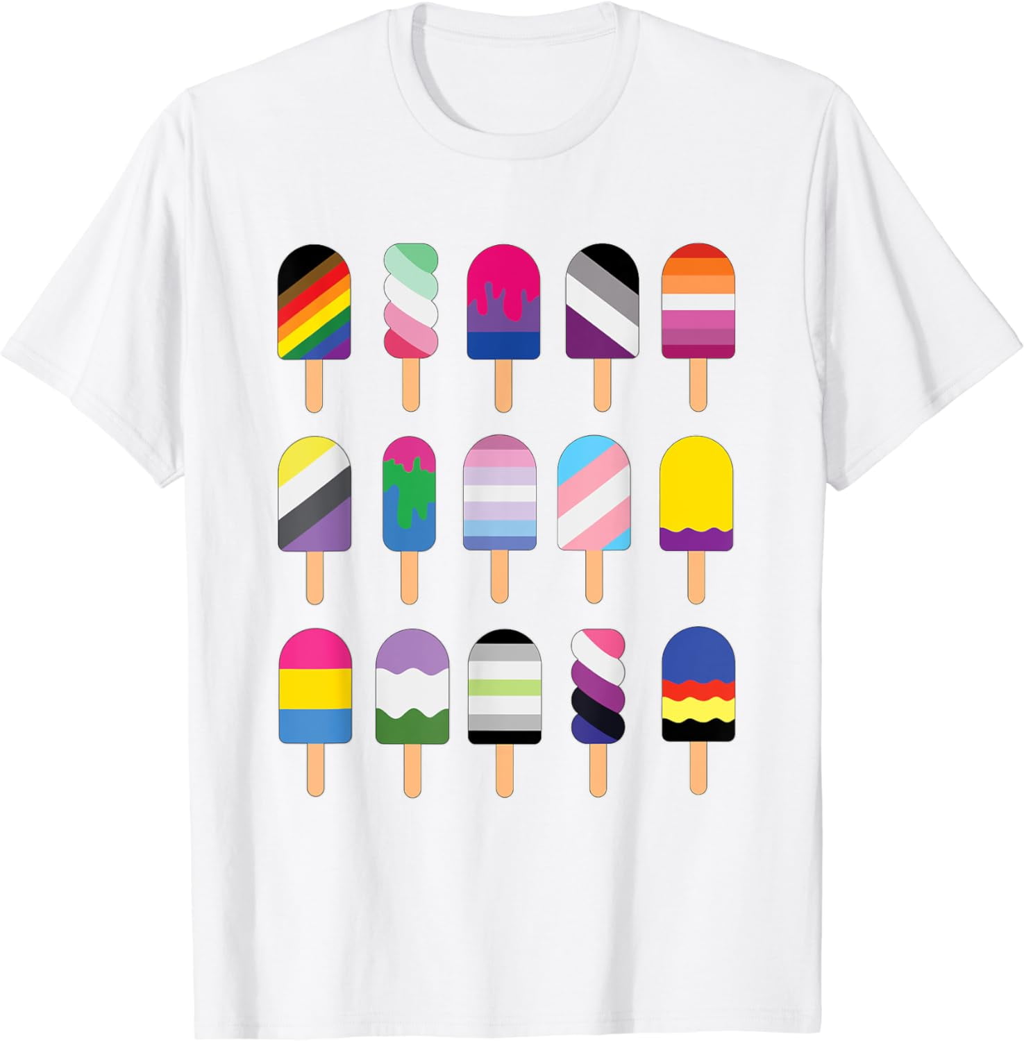 Gay Pride 2024 Ice Cream Identities LGBT Pride LGBTQIA T-Shirt ...