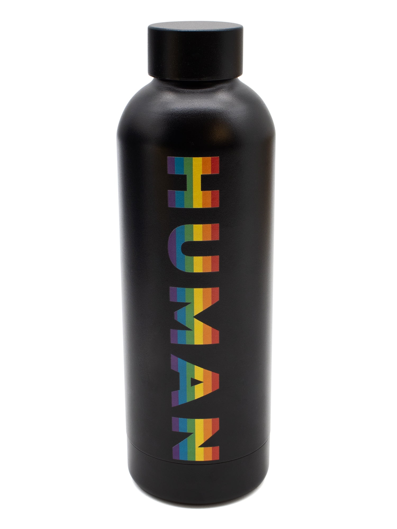 Gay Pride Apparel Human Stainless Steel Black Water Bottle, Twist Off ...