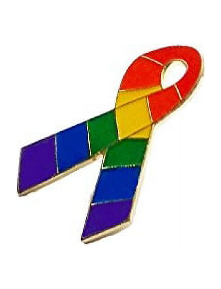Gay Pride Awareness Ribbon Friendship Rainbow Lapel Pin LGBT Gift ...