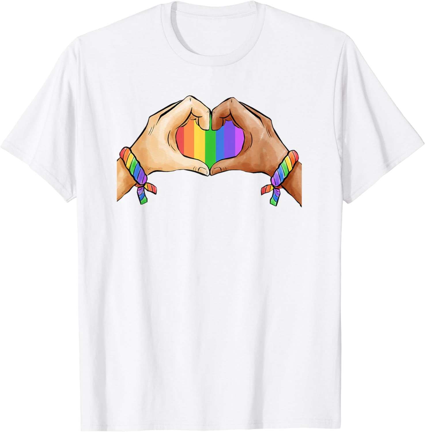 Gay Pride Clothing LGBT Rainbow Flag T shirt Tee Heart Unity - Walmart.com