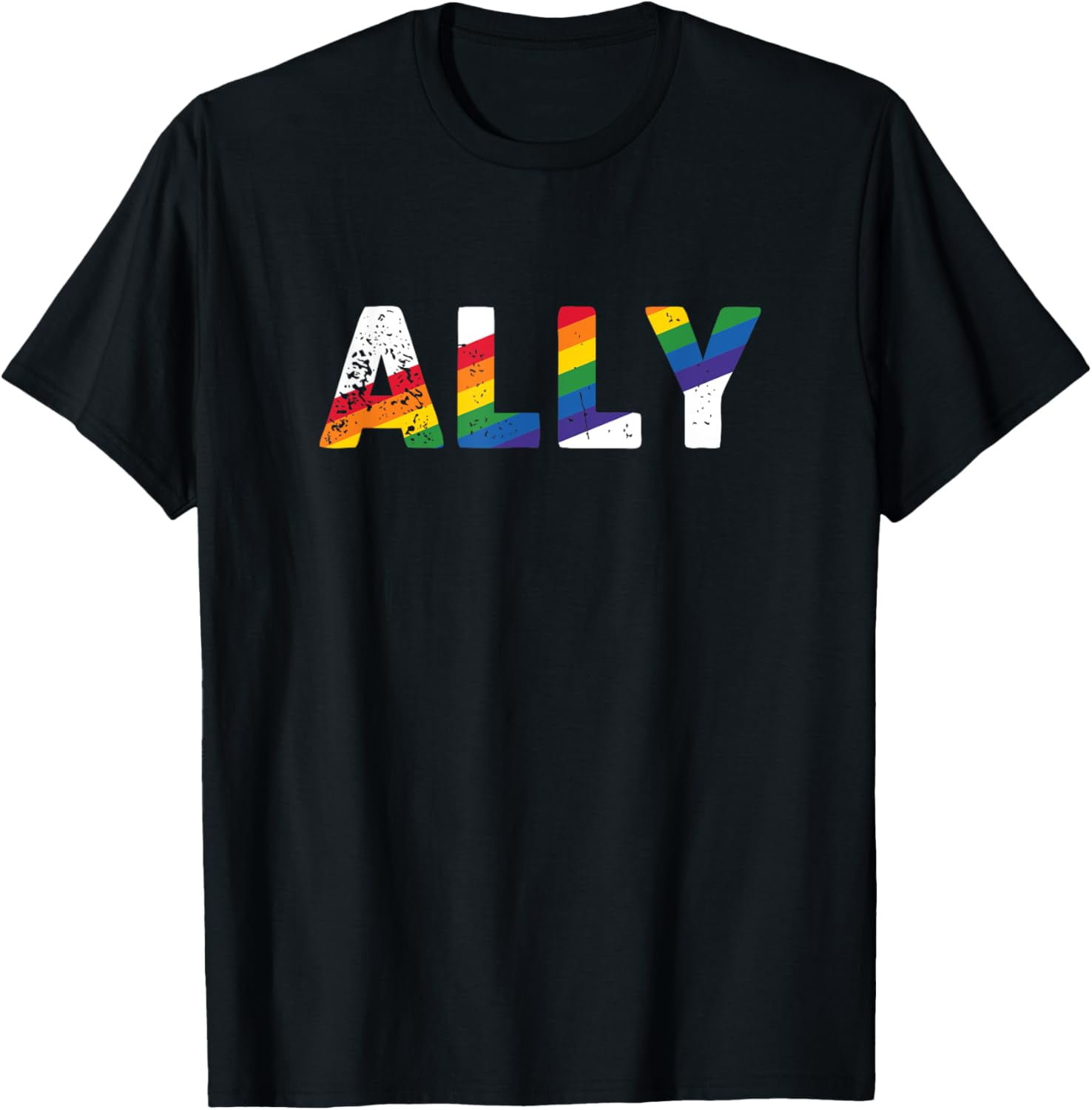 Gay Pride Colors LGBTQ Ally Shirt - Rainbow Gay Ally Shirt T-Shirt ...