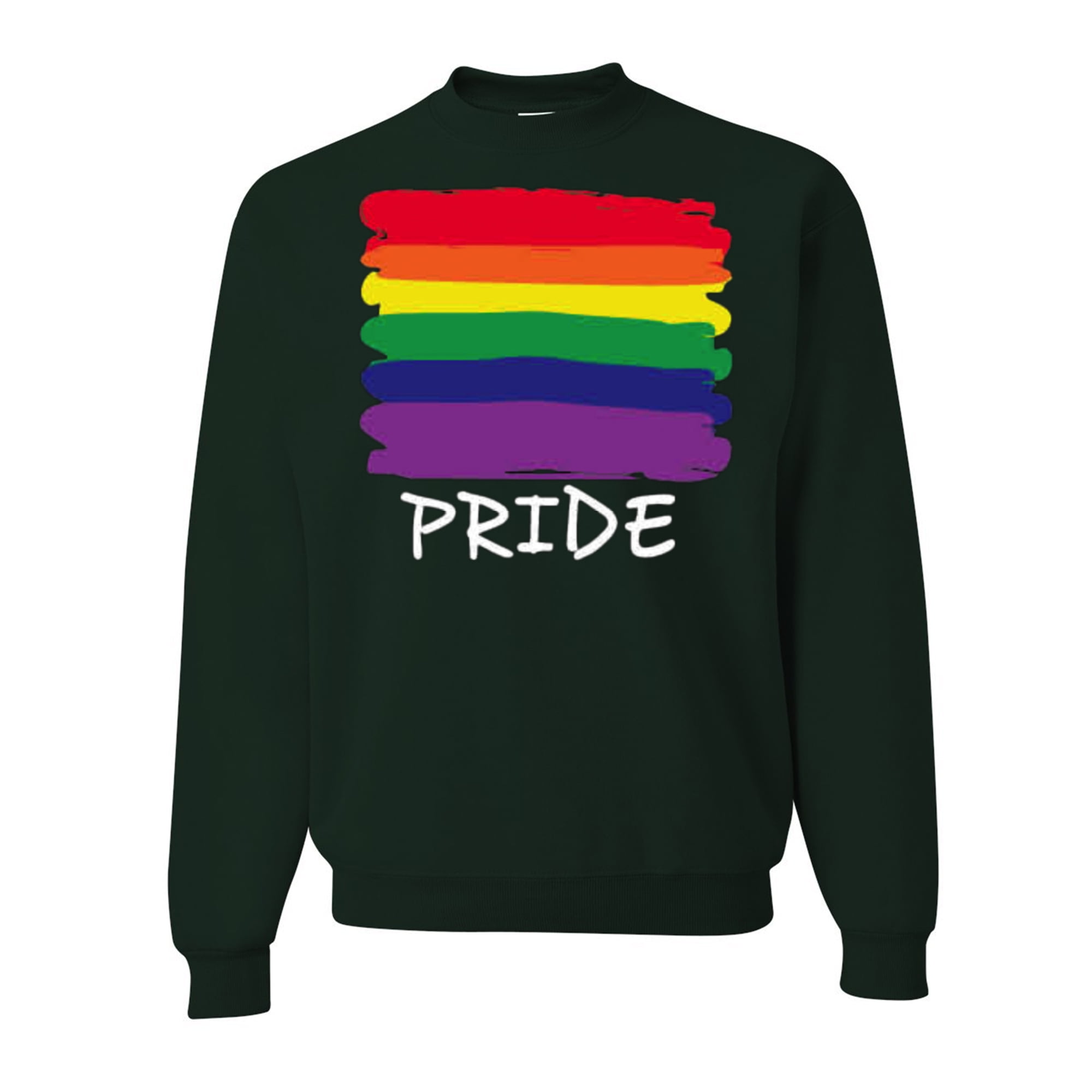 Gay Pride Flag Mens Crew Neck , Forest Green, Medium - Walmart.com