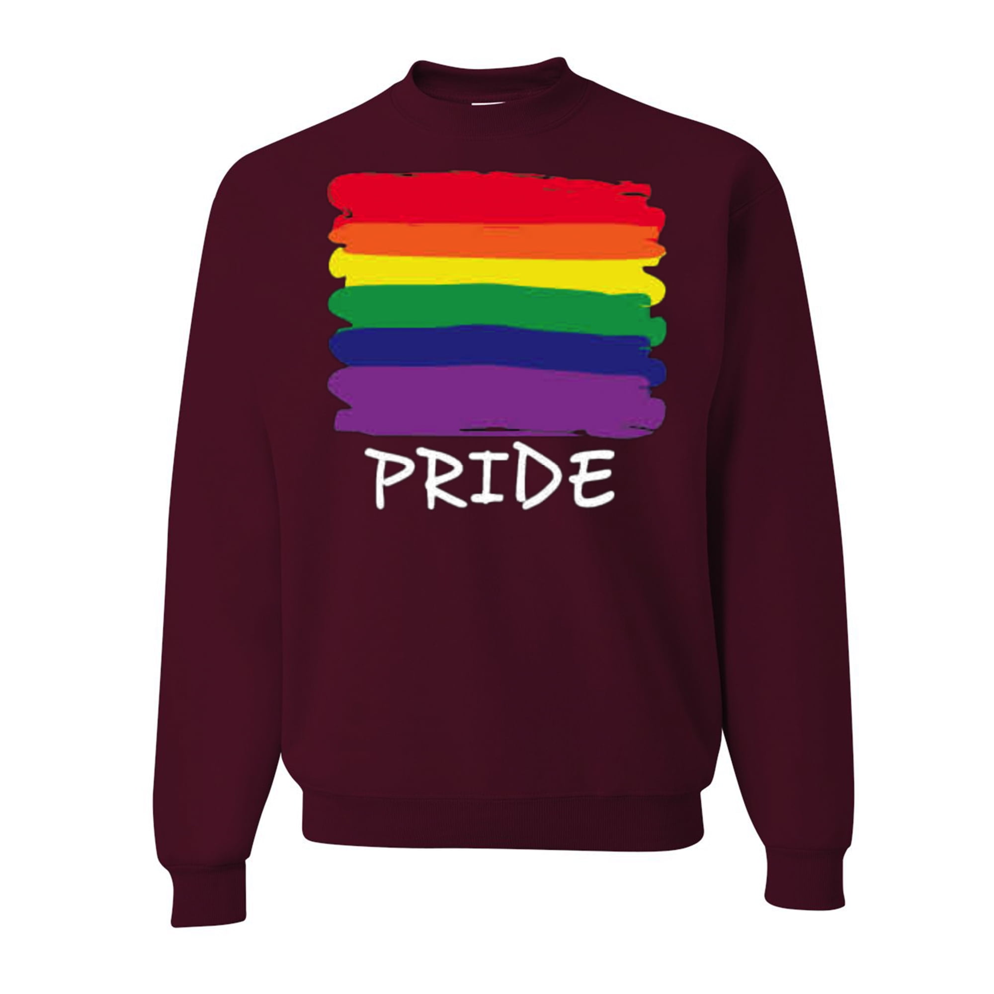 Gay Pride Flag Mens Crew Neck , Maroon, Medium - Walmart.com