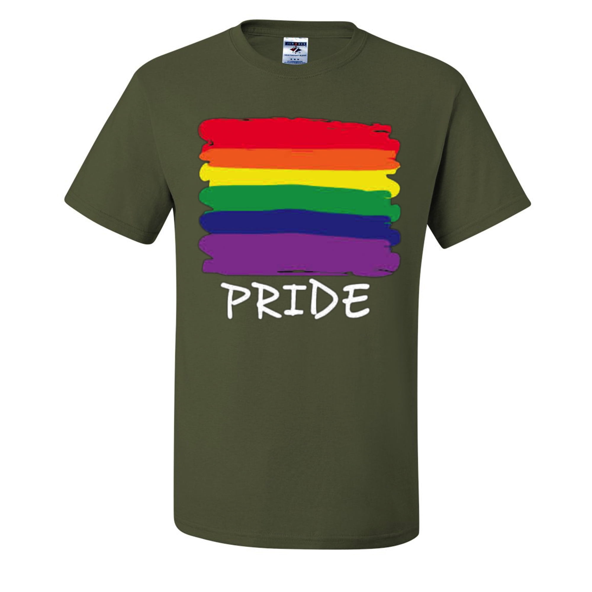 Gay Pride Flag Mens T-shirts, Military Green, Medium - Walmart.com