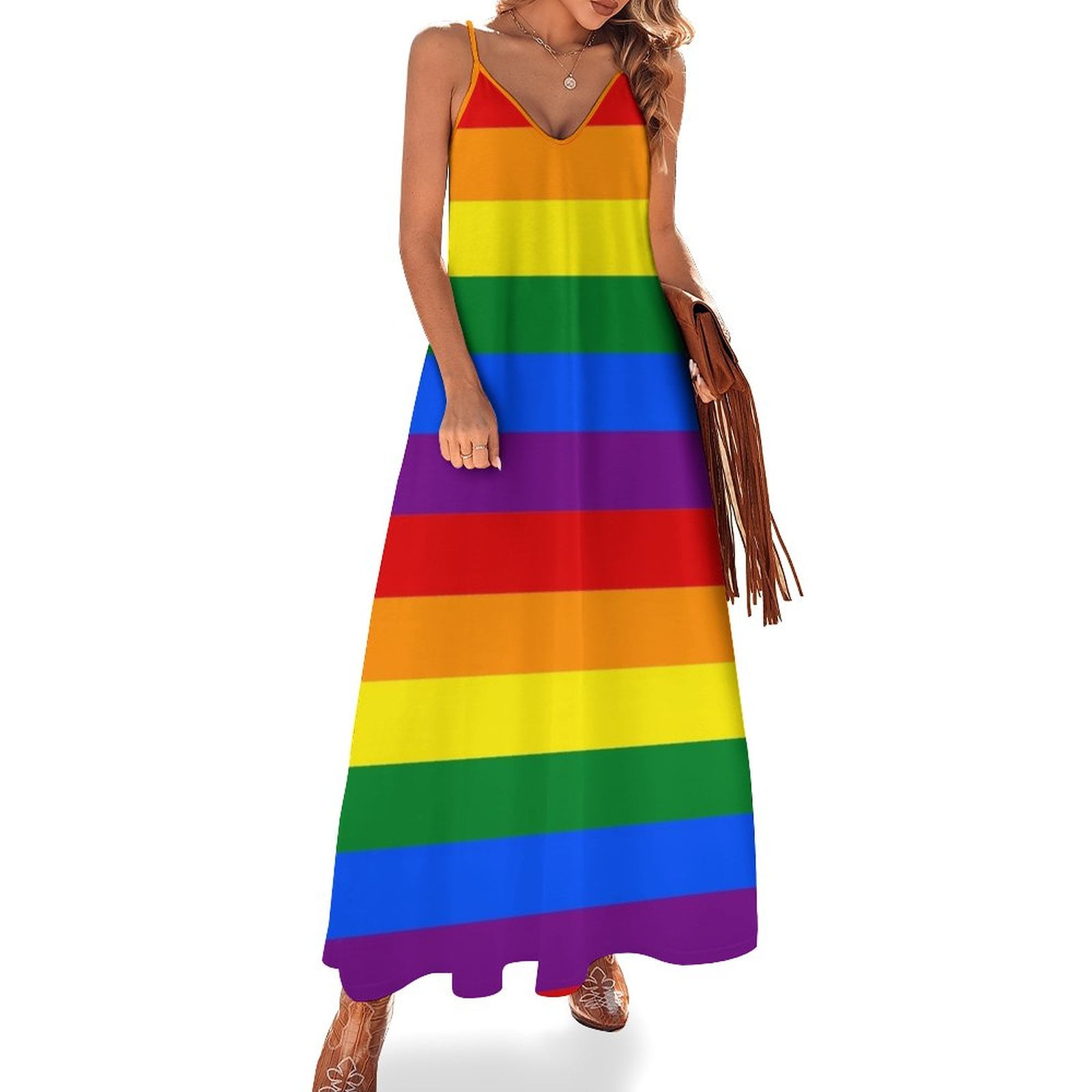 Gay Pride Flag Sleeveless Dress prom clothes evening dress women ...