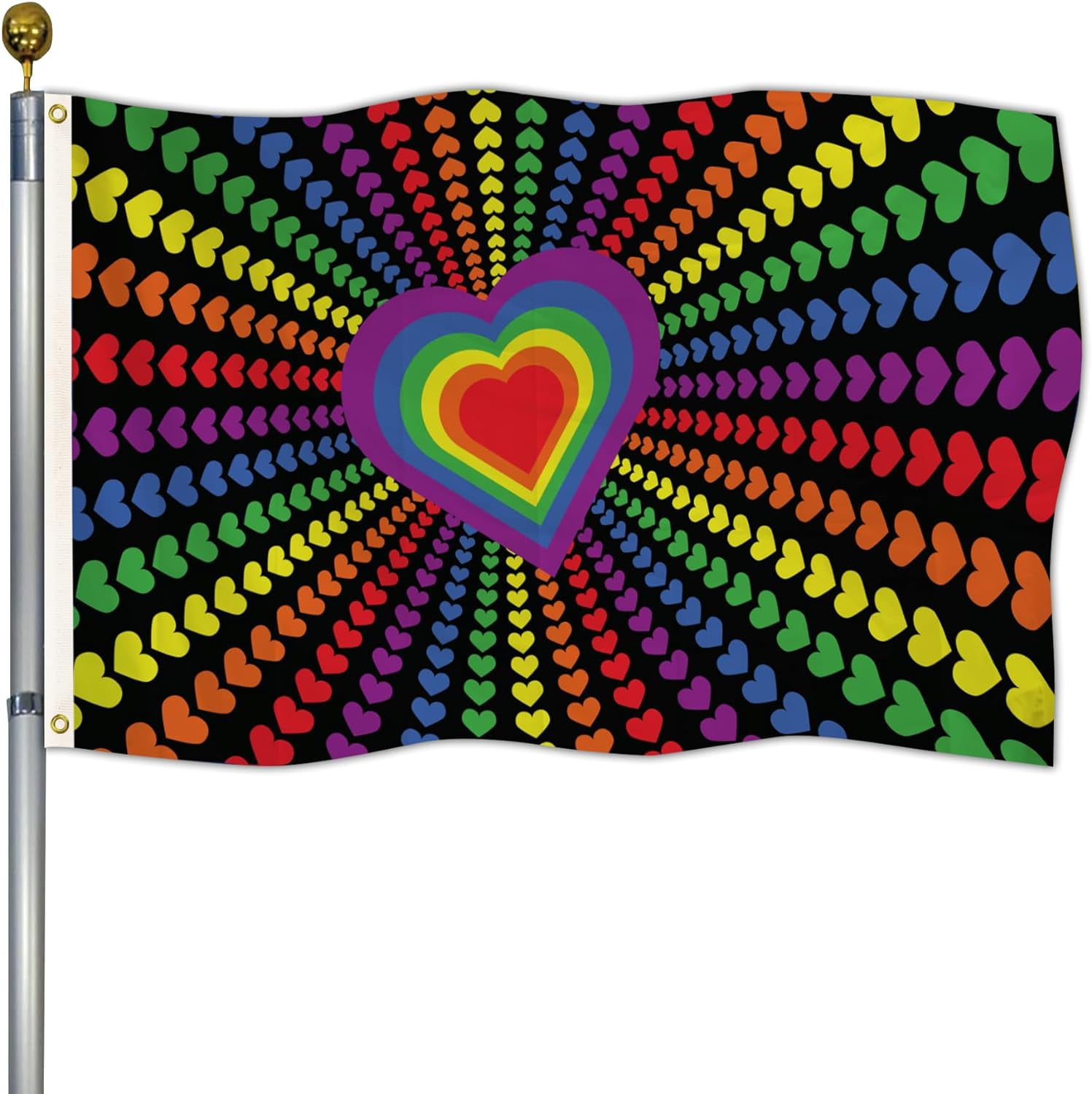 Gay Pride Flags 3x5 ft LGBTQ Rainbow Outdoor Flag with 2 Grommets,For ...