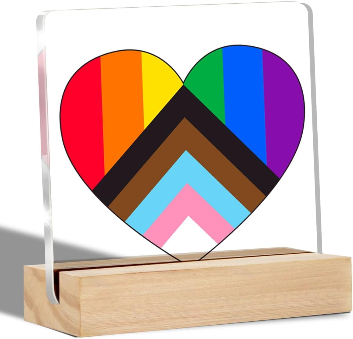 Gay Pride Gifts For Men Friends Progress Pride Rainbow Flag Clear Desk ...