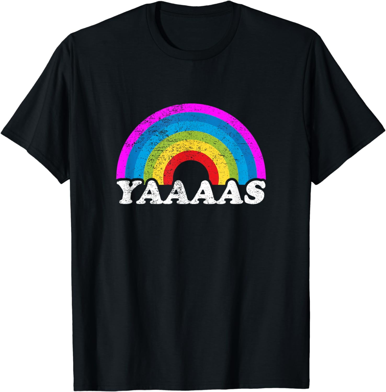 Gay Pride Gifts Men Women Bisexual LGBT Rainbow Yaaaas T-Shirt ...