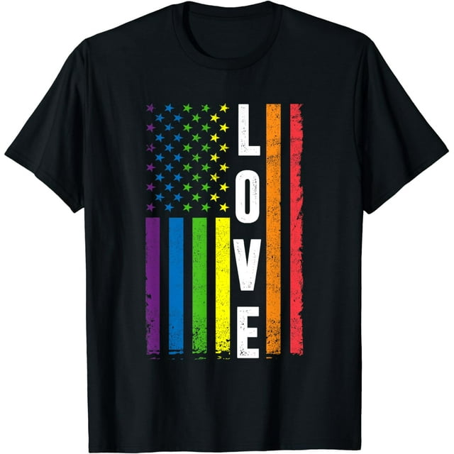 Gay Pride Gifts Men Women LGBT Rainbow Flag Gay Love T-Shirt - Walmart.com