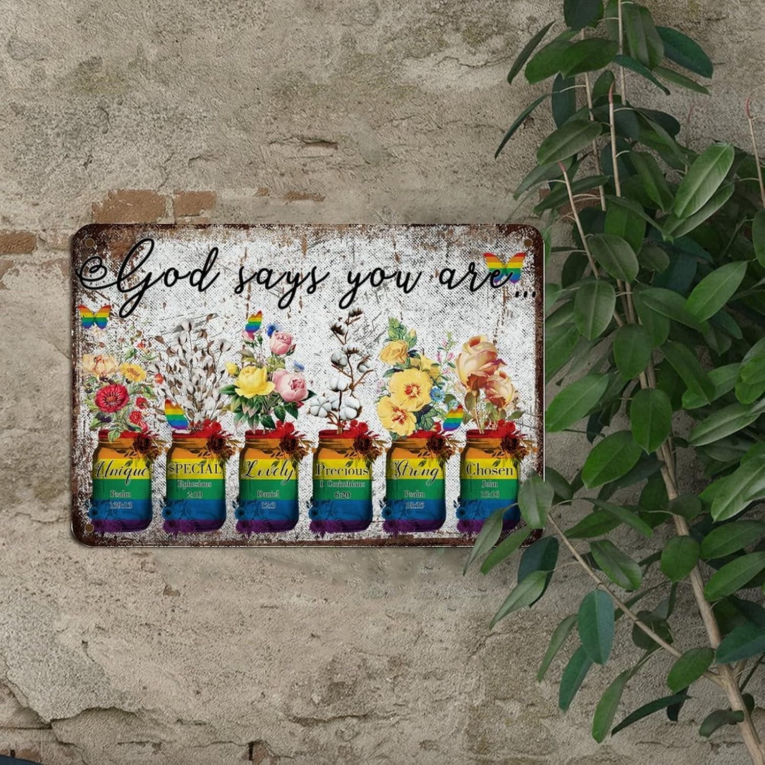 Gay Pride LGBT Rainbow Equalityity Lesbian Signs God Says You Are Bible ...