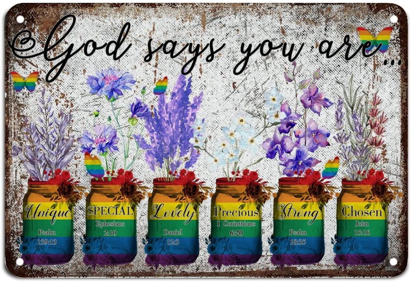 Gay Pride LGBT Rainbow Equalityity Lesbian Signs God Says You Are Bible ...