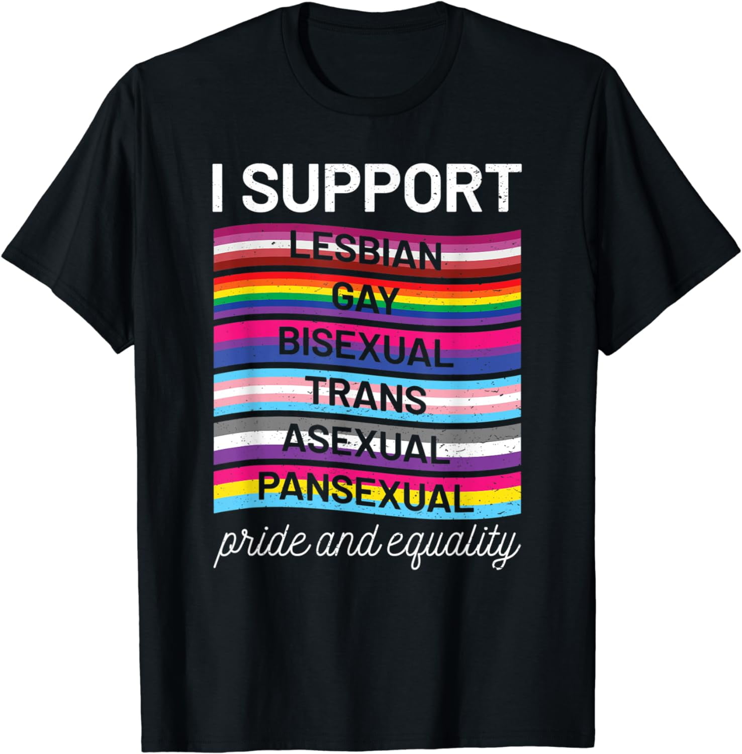 Gay Pride LGBT Support Trans Pan Lesbian Bi-Equality T-Shirt - Walmart.com
